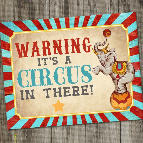 Vintage Circus Birthday PRINTABLE 14x11 Party Sign