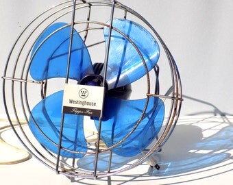 Blue electric fan | Etsy