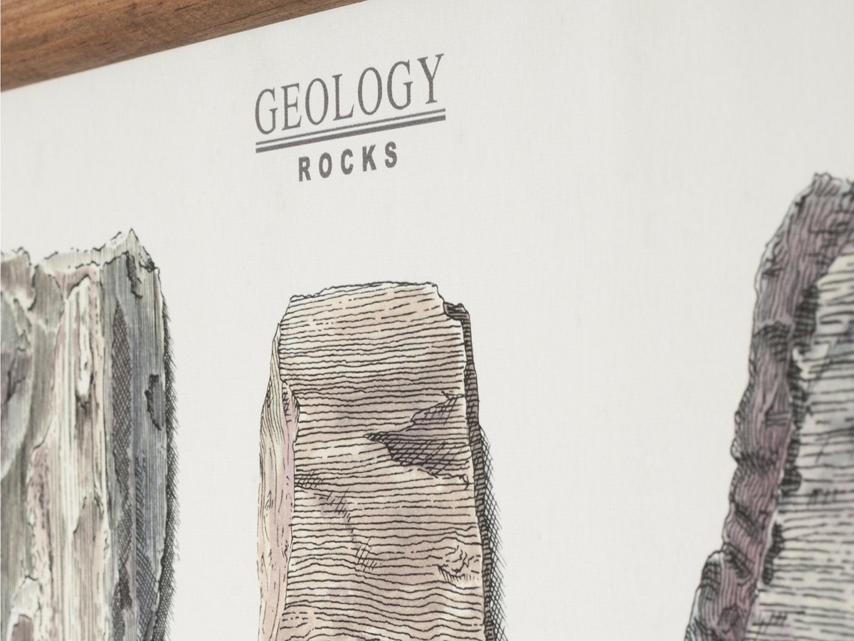 Geology Rocks canvas poster vintage educational chart