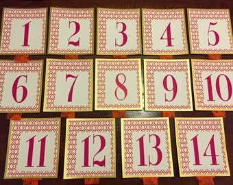 Indian table numbers | Etsy