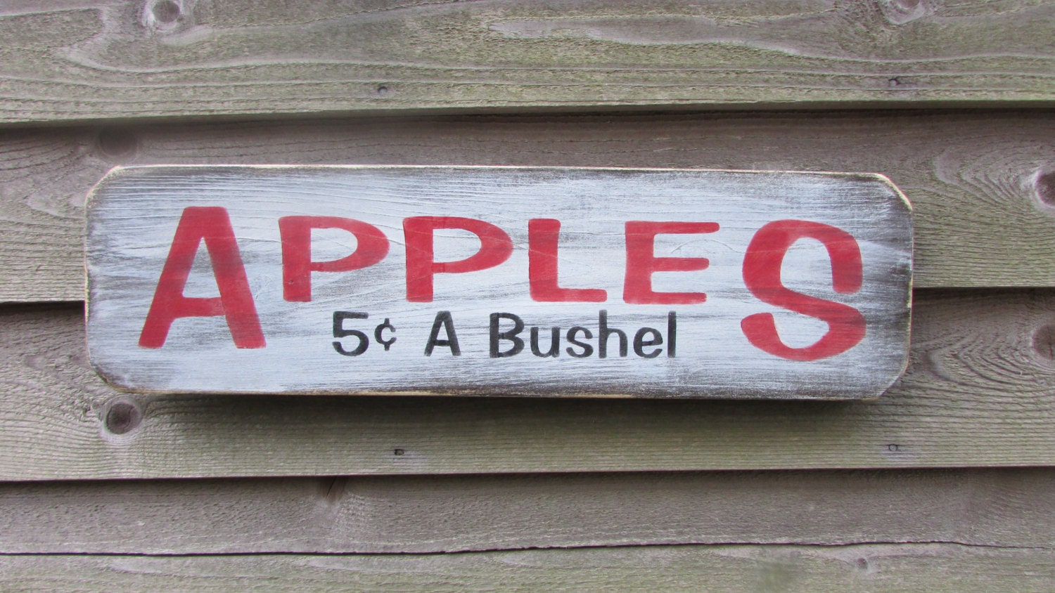 primitive country Rustic apple sign distressed sign rustic