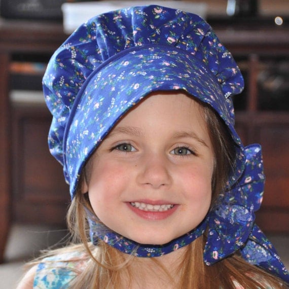 Little House on the Prairie Bonnet with chin strap sizes 0-3