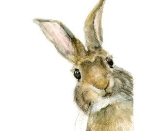 Watercolor Rabbit Rabbit Print Bunny Print Animal Print