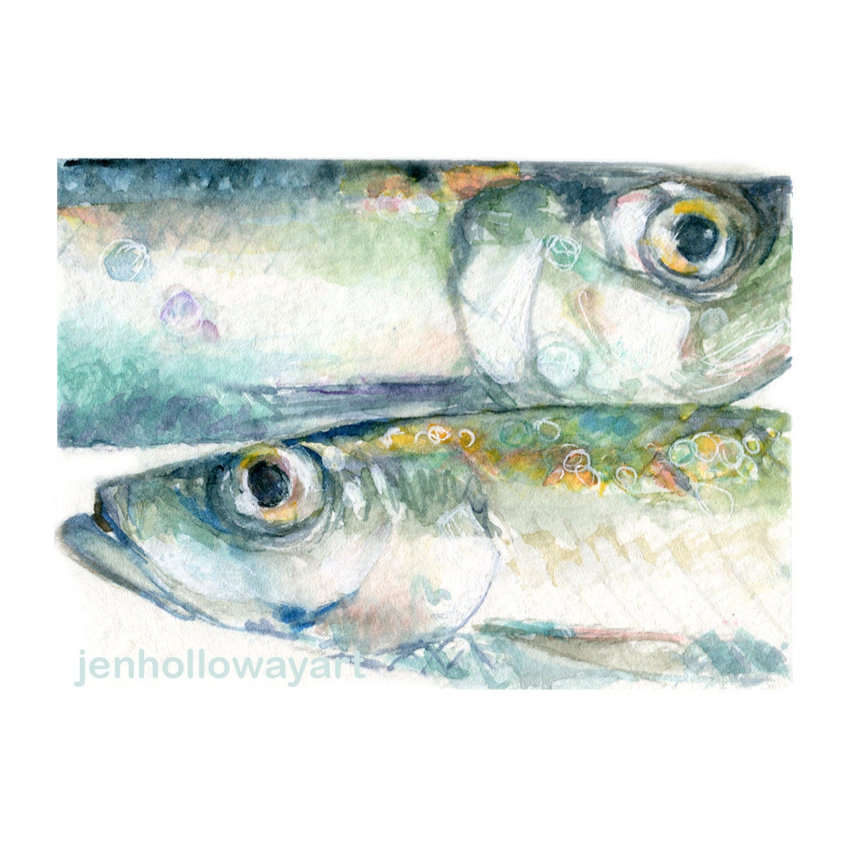 Watercolor Herring For Him Fish Print Herring Print Fish