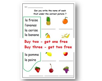 French worksheet | Etsy