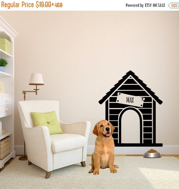 ON SALE Personalized Dog House Wall Decal Custom by danadecals