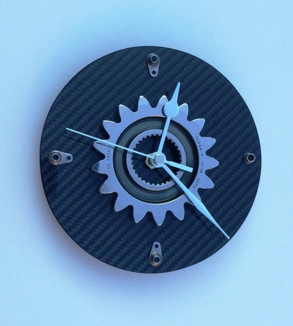 Formula 1 racing car gear wall clock carbon fiber by LedonGifts