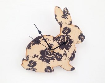 Unique rabbit clock related items | Etsy