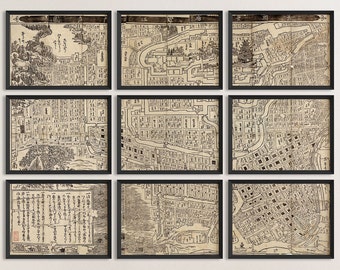 Old Shanghai Map Art Print 1884 Antique Map by BlueMonoclePrints