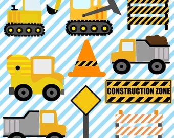 Trucks and Diggers Clipart / Construction Clipart