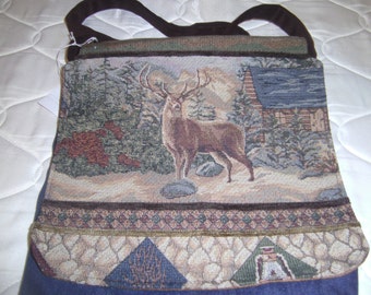 Items similar to Tote Bag, Blue Beach Comber Bag, Expandable Hand Bag ...