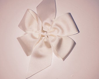 Items similar to Dainty Ivory Grosgrain Ribbon Bow on Etsy