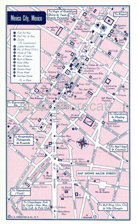 Mexico City Mexico City Street Map Digital Download