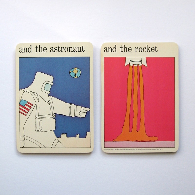 Astronaut and Rocket Vintage Space Travel MOMA Art by LastCentury
