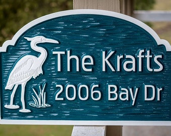 Vertical Address Sign Create your own House by thecarvingcompany