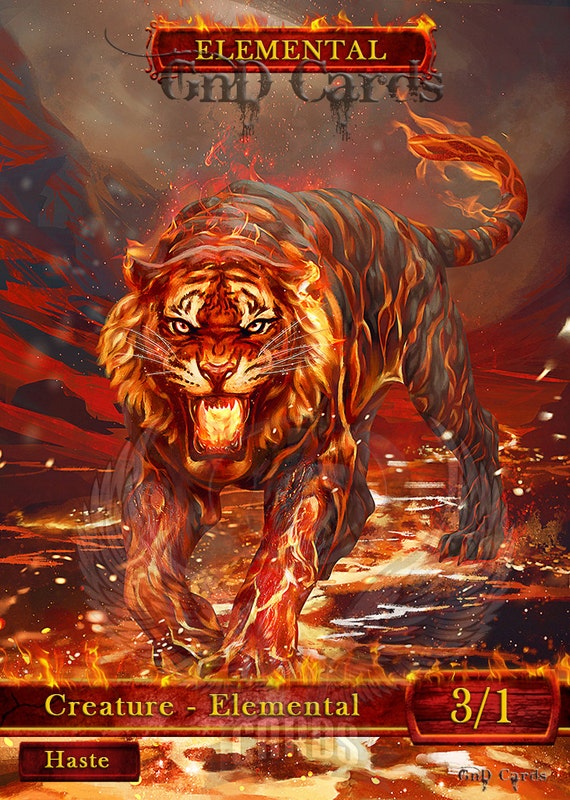 3x Red Elemental 3 Custom Altered Tokens MTG for Chandra