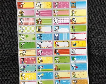 Snoopy labels | Etsy