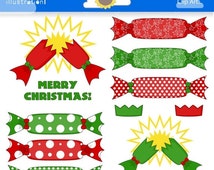 25% OFF Christmas Crackers Digital Clipart. Christmas Clip Art. Xmas ...