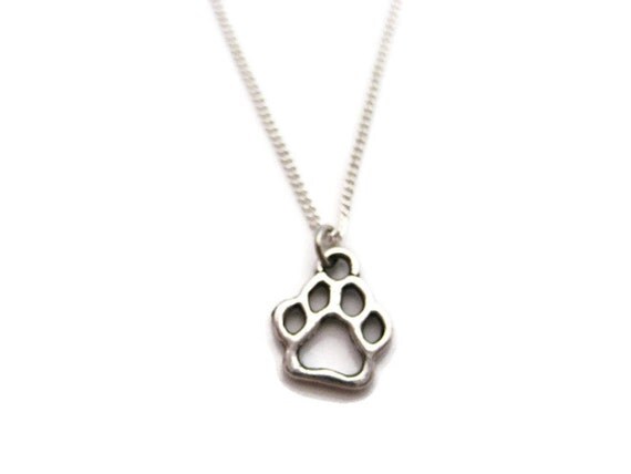 Dog Paw Necklace Paw Print Necklace Paw Necklace Pet Lover