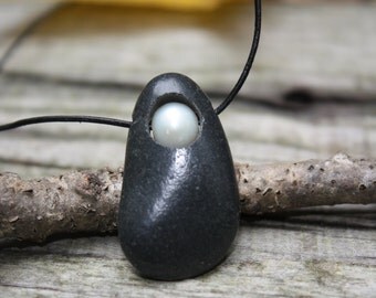 Lake Superior Basalt stone earrings with by WoodlandInspiration