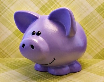 Purple piggy bank | Etsy