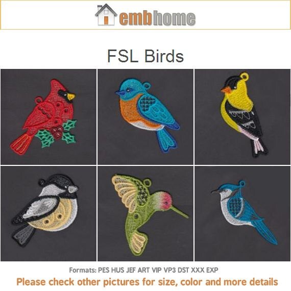 FSL Birds Free Standing Lace Machine Embroidery Designs