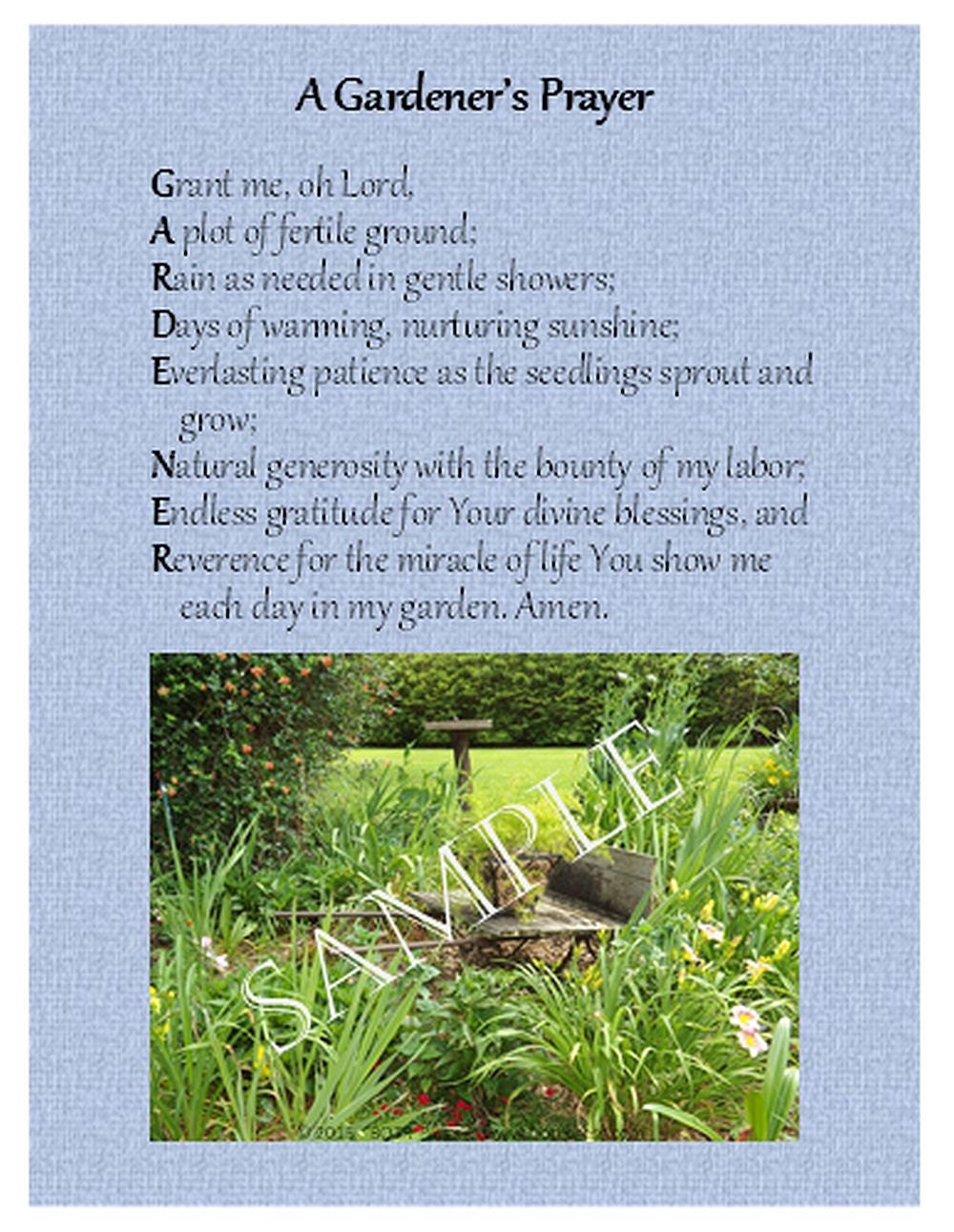 A Gardener's Prayer-Blue Denim IOF005D