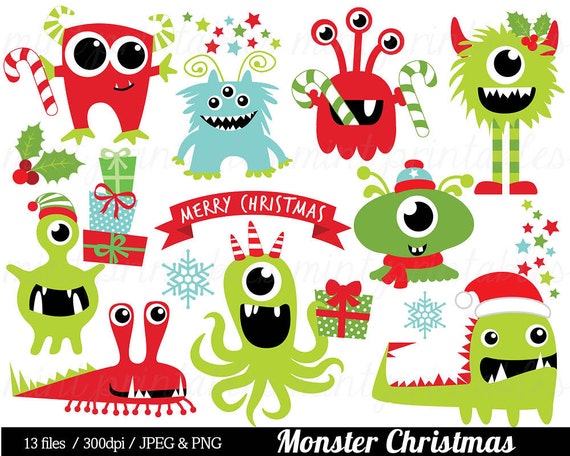 Christmas Monster Clipart Monsters Clip Art Holiday Monster