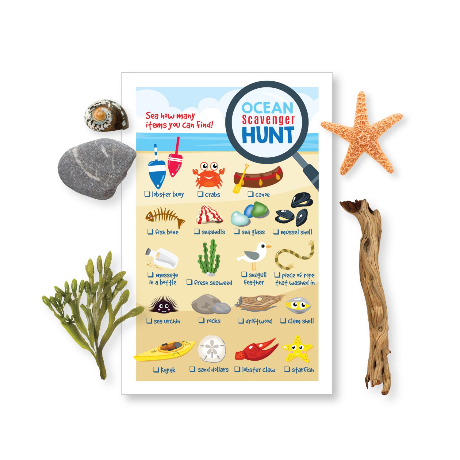 Ocean Clipart Scavenger Hunt