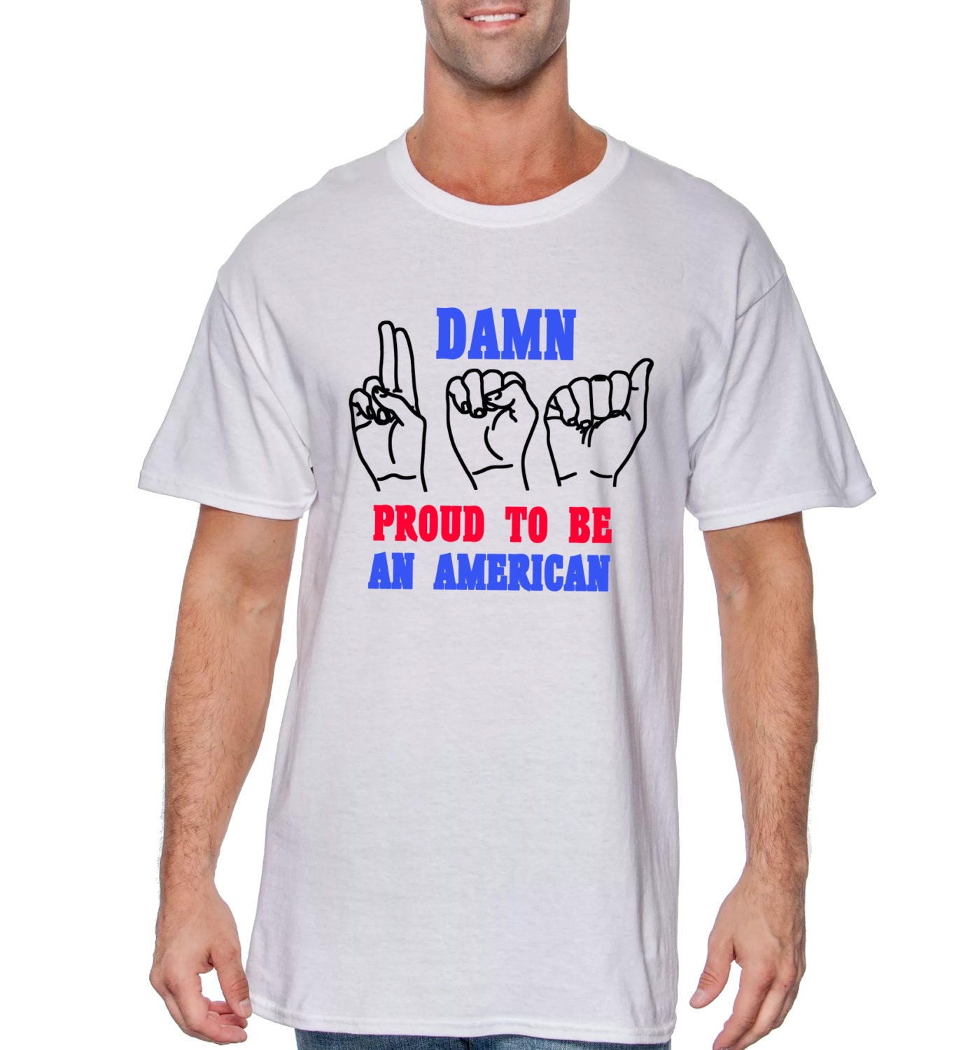 Proud to be an american. Sign language. Deaf. by Kapimagen on Etsy