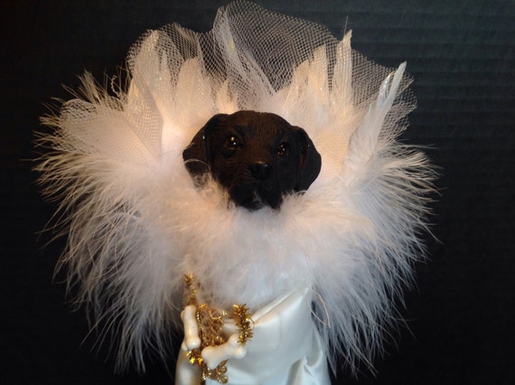 Items similar to Black Labrador Angel Dog, Dog Angel Tree Topper, Angel ...