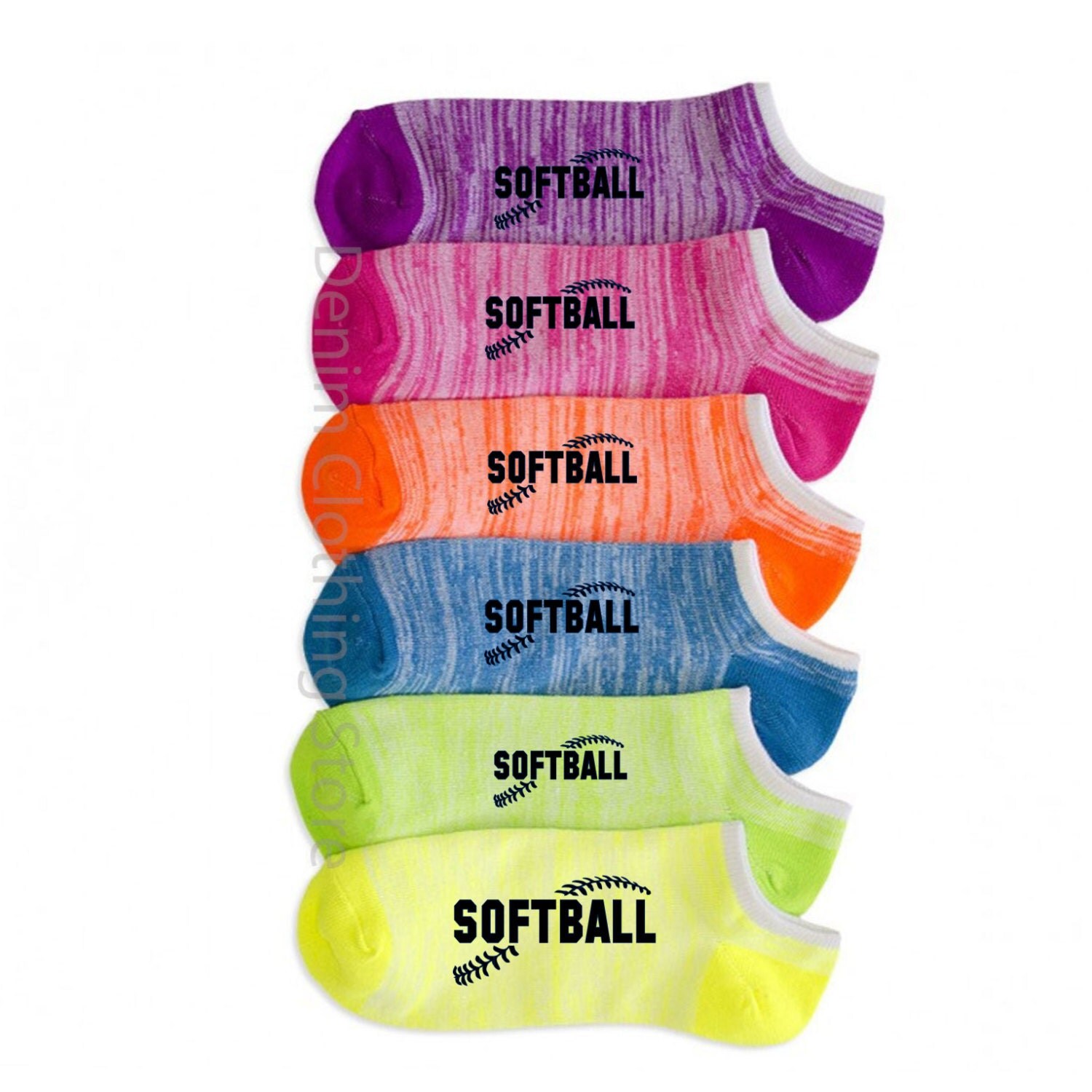 Softball Socks 6 Pairs of Custom Printed Softball Socks Name