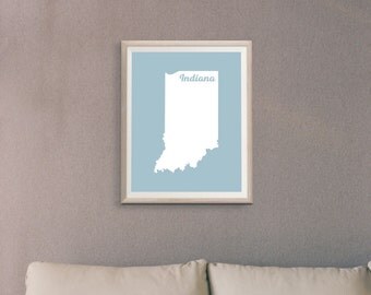 Indiana State Typography Print Typography Poster Indiana