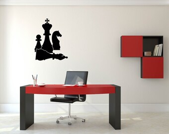 Chess pieces decal | Etsy