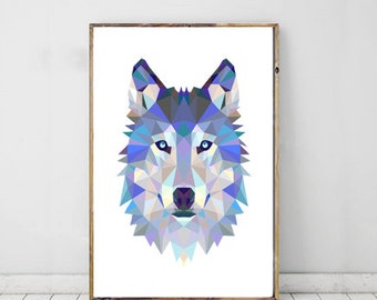 Geometric wolf | Etsy