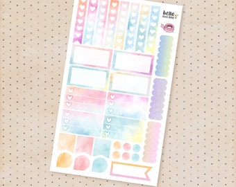 Watercolor Large flag banner stickers matte by HelloPetitePaper