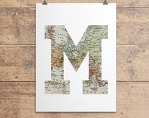 Unique letter m print related items | Etsy