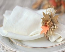 Popular items for pumpkin napkin rings on Etsy