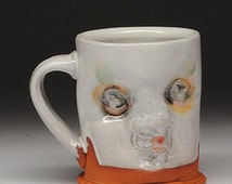 Unique pottery face mug related items | Etsy