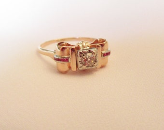 Diamond chip ring | Etsy