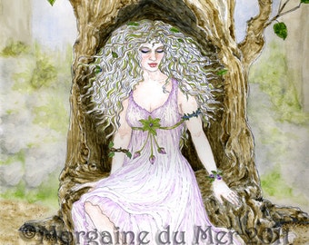 GreenWoman Earth Mother Goddess Print Pagan Fantasy