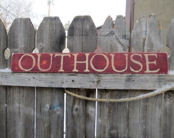 Rustic outhouse sign | Etsy