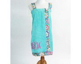 Monogram towel wrap | Etsy