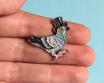 Duck Enamel Pin Badge Birds in Hats Mallard in a by birdsinhats