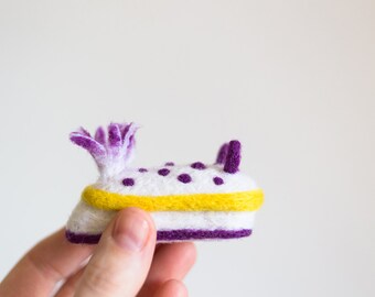 wool needle felt nudibranchs sea slugs and by WoolCreature on Etsy