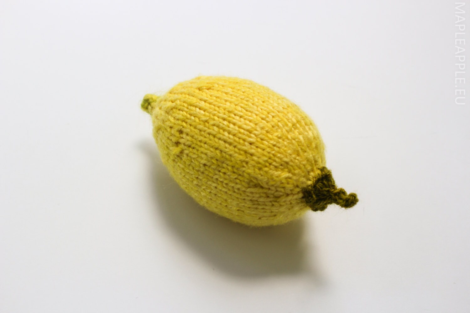 Soft toy lemon gift for foodie knitted fruits by MapleApple