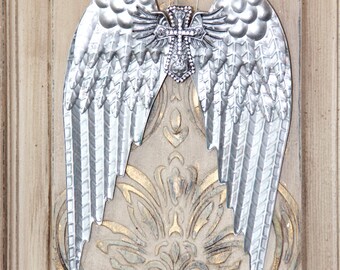Angel wings wall decor metal angel by MediterraneaDesigns on Etsy