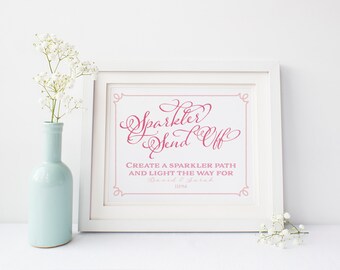 Wedding Sparkler Send Off Sign Featured on