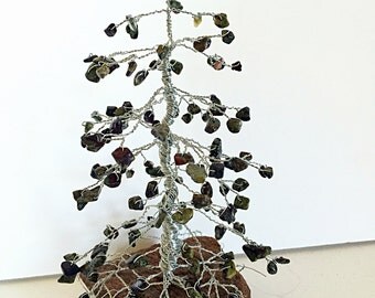 Wire Gem Tree Sculptures & Gemstone by SpiritGemDesigns on Etsy
