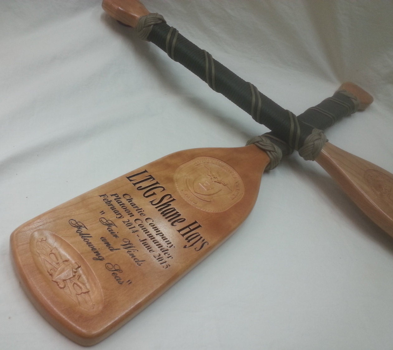 SOLID HARDWOOD PADDLE 30 inch customized military gift